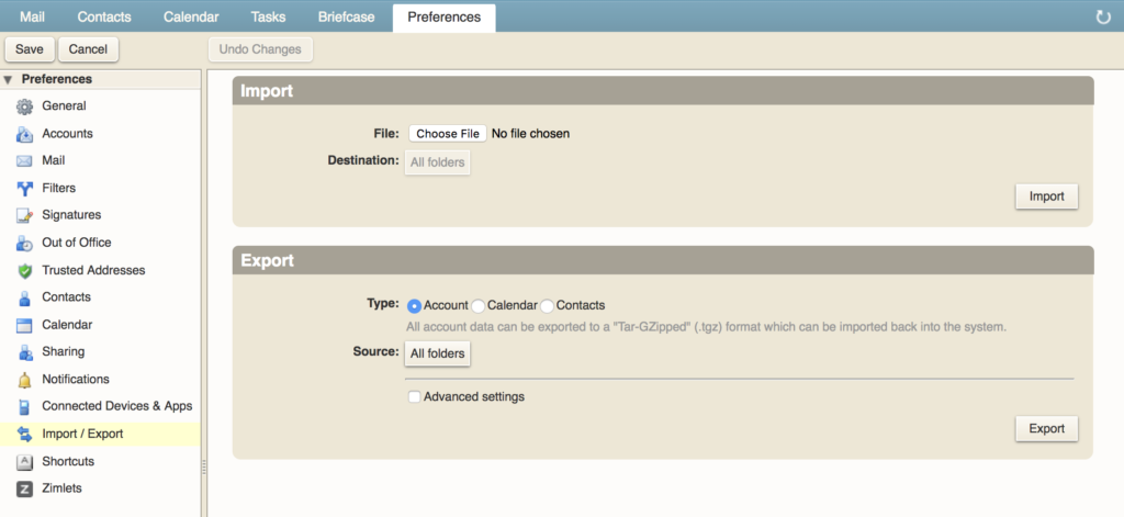 Zimbra Tips & Tricks #2: Importing/Exporting | In-Tuition Cloud Services